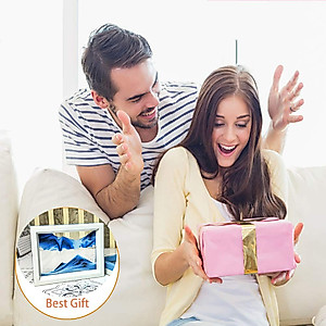 LYPGONE Moving Sand Art Picture Dynamic Sand Picture Flowing Sand Picture Desktop Art Toys Voted Best Gift!(Ocean Heart)