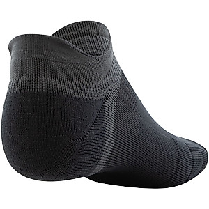 Under Armour Adult ArmourDry Run Lite No Show Tab Socks, 3-Pairs, Black/Jet Gray, Medium