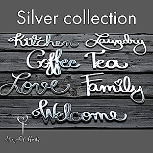 Way Of Hearts - Metal Kitchen Sign for Kitchen Wall Decoration - Silver, 13 X 4.4 inches - Polished Stainless Steel Cut Out Plaque - Dining Room Wall Decor - Decoracion Para Cocina