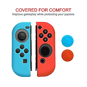 ANSIPPF Nintendo Switch Accessories 9-in-1, Carrying Case, Grip Protective Cover/Joy-Con/Analog Cap/Card Case, Screen Protector, Cable & More Value Bundle