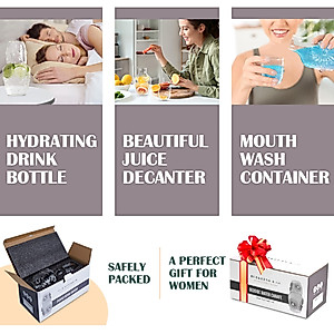 Bedside Water Carafe and Glass Set | Water Carafe with Glass Cup for Nightstand | Bedside Carafe and Glass Set | Carafe with Cup | Mouth Wash Container for Bathroom