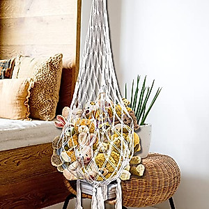 Stuffed Animal Storage Hammock Net, Strong Stuffed Toy Ceiling and Walls Hanging Net, Large Corner Mesh Bag Toys Organizer with Hanging Hook for Plush Toy Display Kids Playroom Home Decor (White)