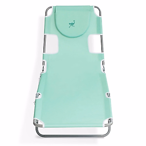 Ostrich Chaise Lounge Beach Chair for Adults with Face Hole - Versatile, Folding Lounger for Outside Pool, Sunbathing and Reading on Stomach - Deluxe, Foldable Laying Out Chair for Tanning