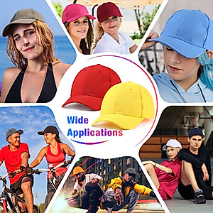 72 Pcs Plain Baseball Caps Bulk Blank Dad Hat Adjustable Back Strap Ball Caps Unisex Golf Hat Solid Color Snapback Cap for Men Women Sports (Multi-Colored)