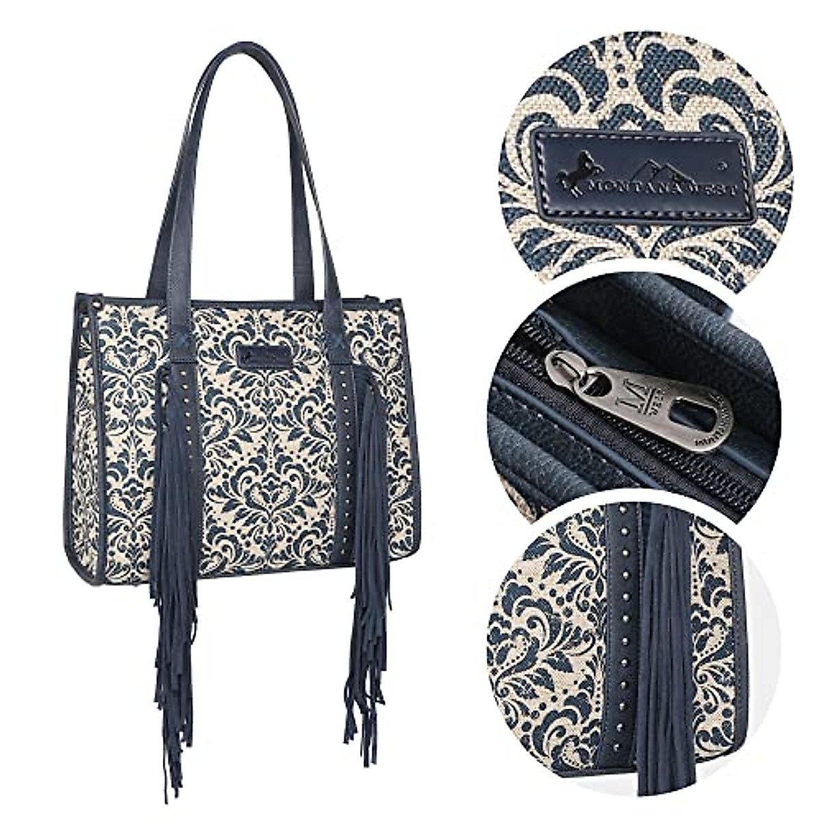 Montana West Western Tote Bag for Women Fringe Collection Handbag Conceal Carry Purse MW1223-816NY