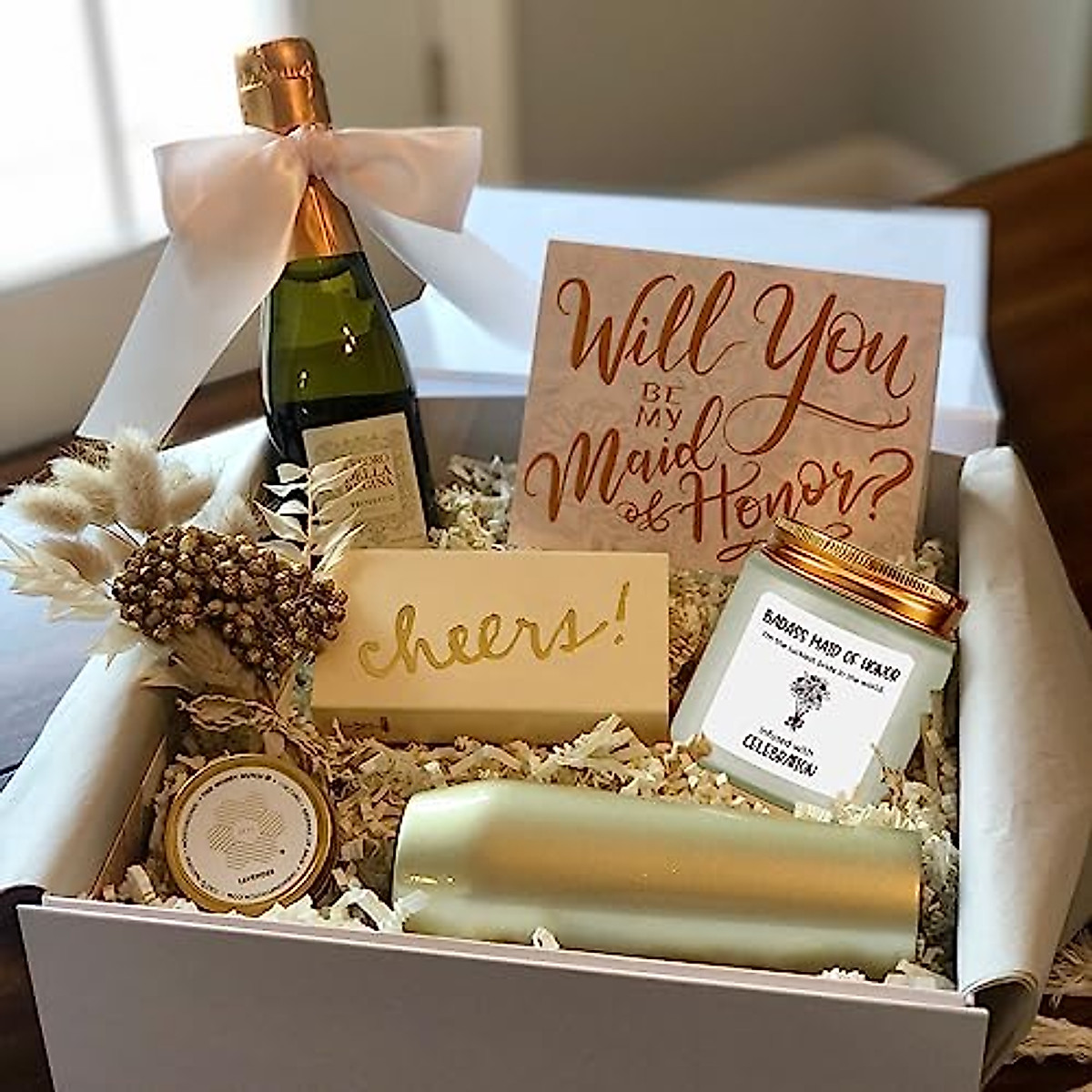 LAMIVEENLA Bridesmaid Gifts Scented Candle Lavender - Funny Matron of Honor Gifts Gifts for Bridesmaids Matron of Honor Proposal Gifts Maid of Honor Proposal Gifts Soy Candle 7oz