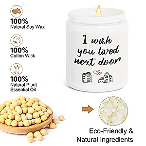 Christmas, Best Friend, Friendship Gifts for Women- Going Away Gifts for Friends Moving- Funny Birthday Housewarming Candle Gifts for Friends Mom Coworker- I Wish You Lived Next Door