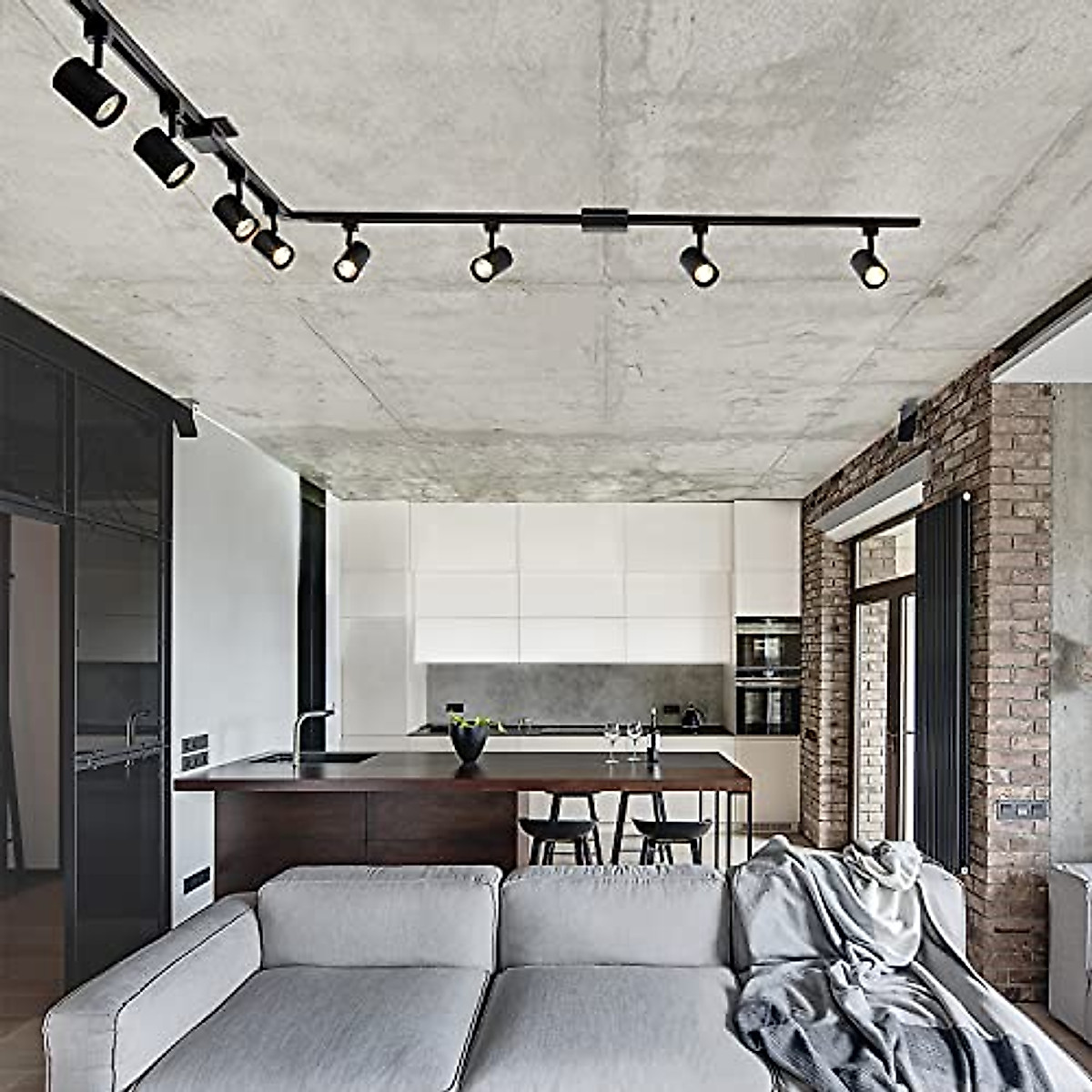 Globe Electric 59738 Tribeca 4-Light 56" Track Lighting Kit, Matte Black