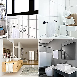 DGYB 17 Inch Brushed Nickel Towel Bar for Bathroom + Set of 2 Large Suction Cup Hooks for Shower