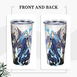Anime That Time I Got Reincarnated as a Slime Stainless Steel Coffee Mug With Straw And Lid Brush Vacuum Insulated Coffee Tumbler Durable Travel Mugs Thermal Cup For Car Office 20 OZ