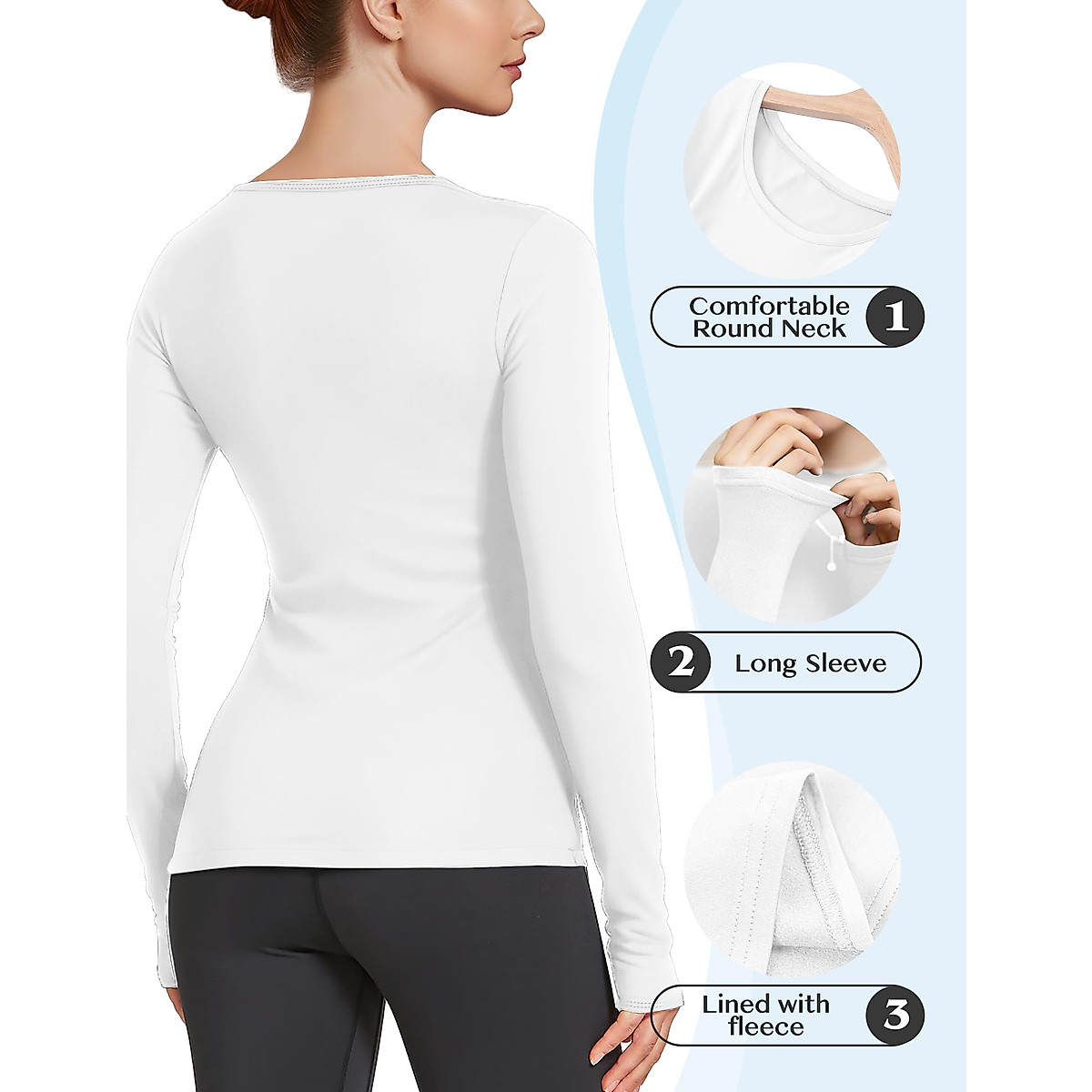 YOGINGO White Women's Thermal Underwear Top