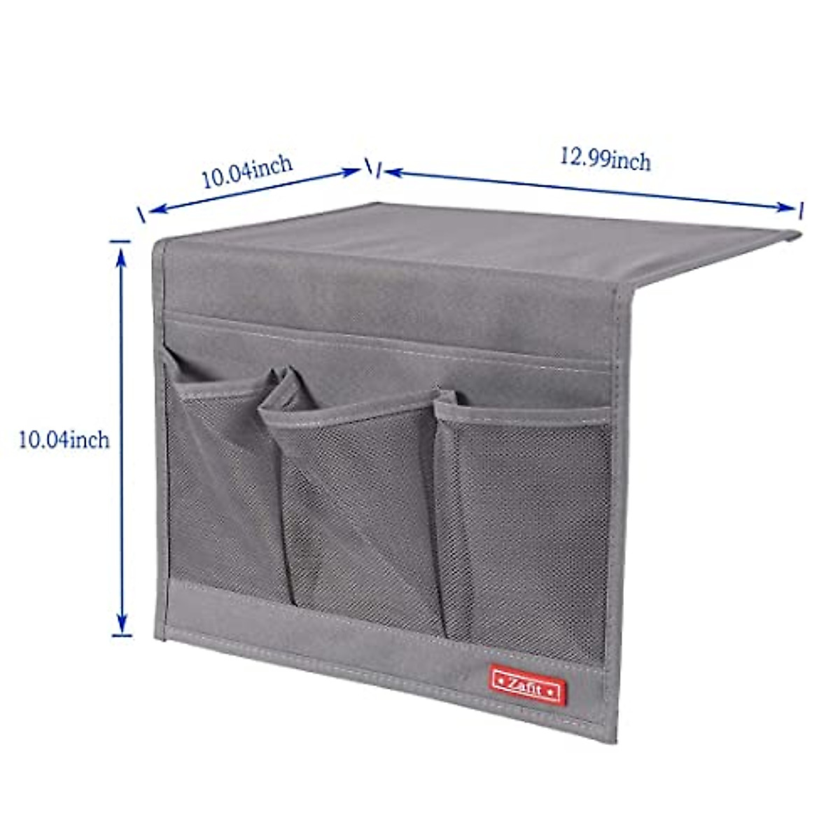 Zafit Bedside Storage Organizer, Table Cabinet Storage Organizer Bedside Organizer Caddy for Remotes Phone Glasses (Classic 4 Pockets-Grey)