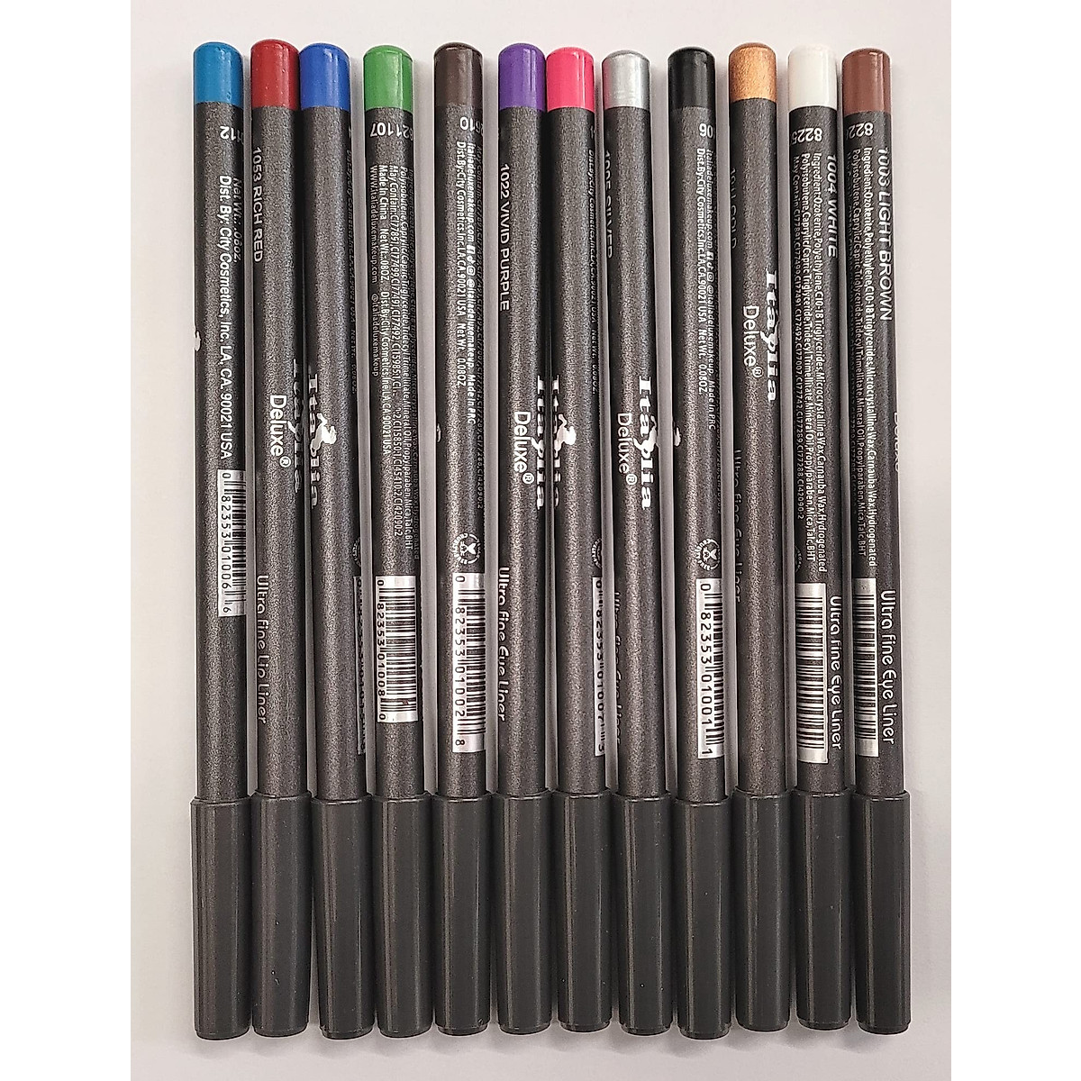 Italia Delux Ultra Fine Eyeliners (Set of 12 Colors)