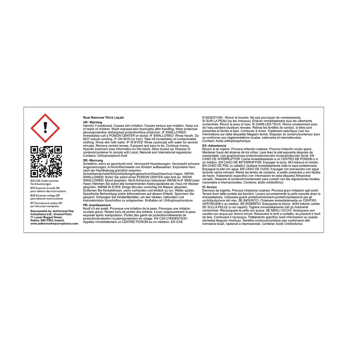 JENOLITE Rust Remover - Thick Liquid - Remover Rust Back to Bare Metal - 5oz (150ml)