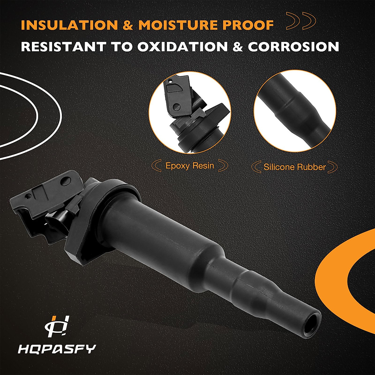 HQPASFY Ignition Coil Pack Set of 6 Compatible with BMW 325i 335i 525i 550i 650i M3 M5 X5 X6 & More Replaces# 0221504470, 12137562744, 221504470, 12137594937, 12138657273
