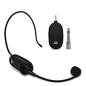 ZOWEETEK Wireless Microphone Headset,UHF Wireless Headset Mic,UHF Headset Mic System,165ft Range,Support PA System,Power Amplifier,Voice Amplifier for Teachers,Fitness Instructor,Training,Lecturers