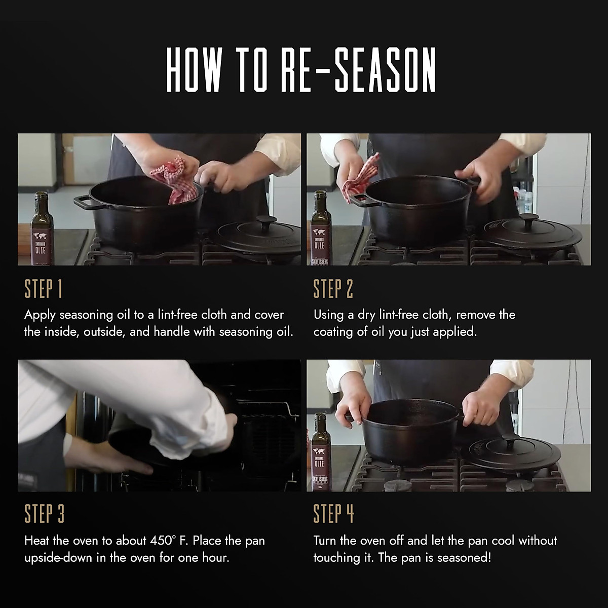 Skottsberg cast iron pot 31.5 cm pre-baked non-stick effect