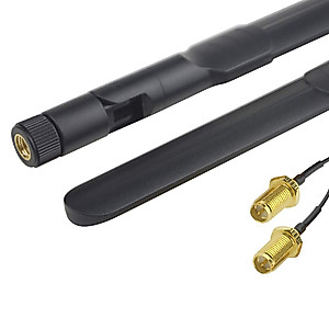 XINGYHENG 2Pcs 2.4G 5G 5.8G Dual Band Glue Stick Antenna Omnidirectional High-gain with Female Pigtail Cable 6.5 inch for Router Antenna