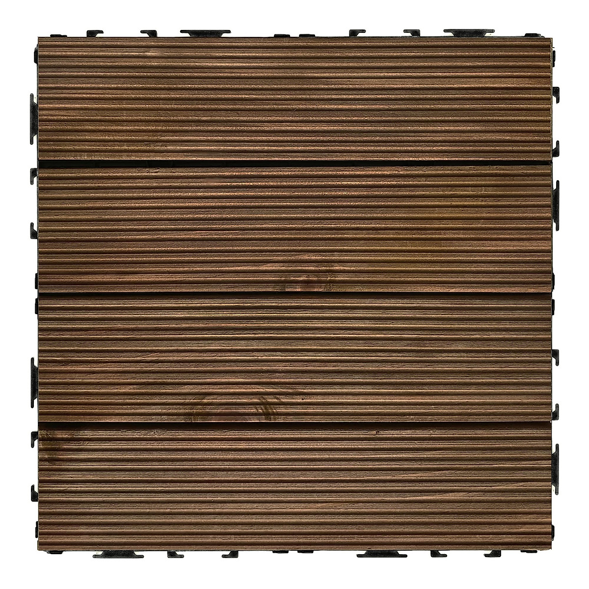 OutdoorZ Interlocking 12-Inch Deck Tiles, 27 Tiles - 12" x 12", Plank Royal Mahogany - DIY Weatherproof Patio Tiles -Durable Deck Flooring for Outdoor & Indoor Use by Achim Home Decor
