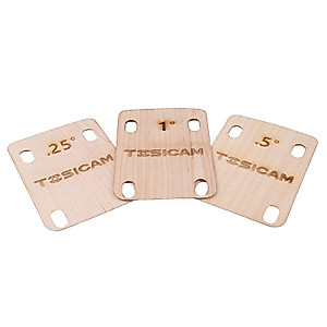 3pcs Guitar Neck Shims Shim Made of Canada Solid Maple Wooden, For Bolt-on Neck Bolts, Shaped 0.25 0.5 1 Degree (0.25 0.5 1 Degree)