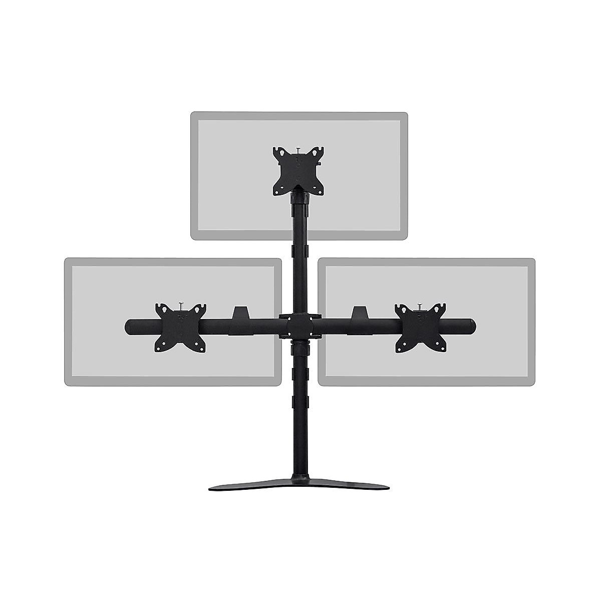 Monoprice Triple Monitor Pyramid Free Standing Desk Mount 1534; - 3034;, Black, Model:115707