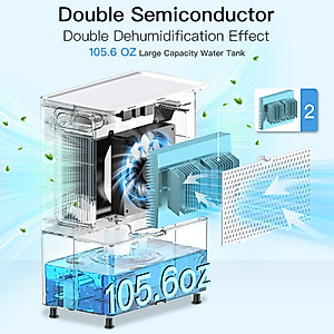 Airtok Dehumidifier for Home, Up to 950 Sq.Ft, 105.6 OZ Water Tank, Quiet Dehumidifier for Bedroom with Auto-Defrost, 4 Timer, Auto Shut Off, 7 Colors LED Light, for Bathroom Basement Closet RV