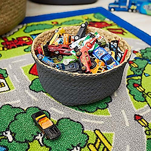 Natural Seagrass Basket - Home/Kitchen/Storage/Laundry/Organizer/Beach/Decor/Baskets - Woven Plantbasket - Beach Bag - Toy Storage - Laundry Basket - Picnic Tote - Handle Basket - Medium Size