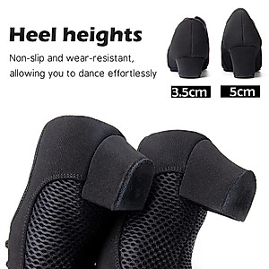 SWDZM Men&Women Ballroom Dance Shoes Lace-up Closed Toe Latin Modern Performance Dance Practice Teaching Shoes,MF2805,Heel-1.38'',Black, 7.5 US