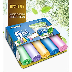 Small Garbage Bags - FORID 4-5 Gallon Trash Bags Durable Trash Can Liners for Home Office Bathroom Bedroom Waste Bin(5 Colors 150 Counts)