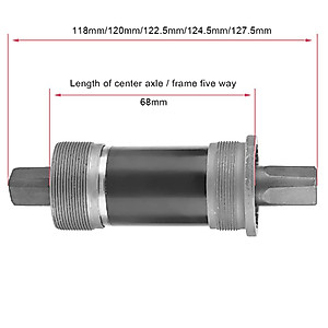 VGEBY1 Bike Bottom Bracket Square Hole Crank Axis, Bicycle Middle Mountain Bike Center Shaft for Square Tapered Spindle Crank(68X127.5L)
