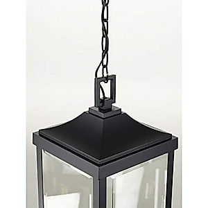 Progress Lighting Gibbes Street Collection 3-Light Clear Beveled Glass New Traditional Outdoor Hanging Lantern Light Textured Black 23.75x9.50x9.50