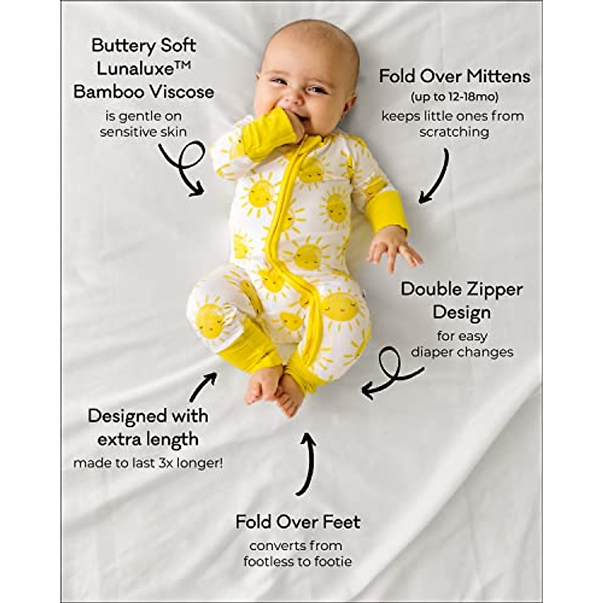 Little Sleepies Baby Boy Pajama, Viscose from Bamboo Zippy PJs, Blue Cookies & Milk, 6-12M