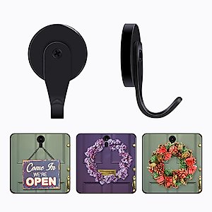DAPEIMY 2Pcs Flower Ring Hooks, Magnetic Suction Hooks, Metal Front Door Hooks, Christmas Decorations for, Multi-Functional Decorative Hooks (Small Hook 2 Pieces)