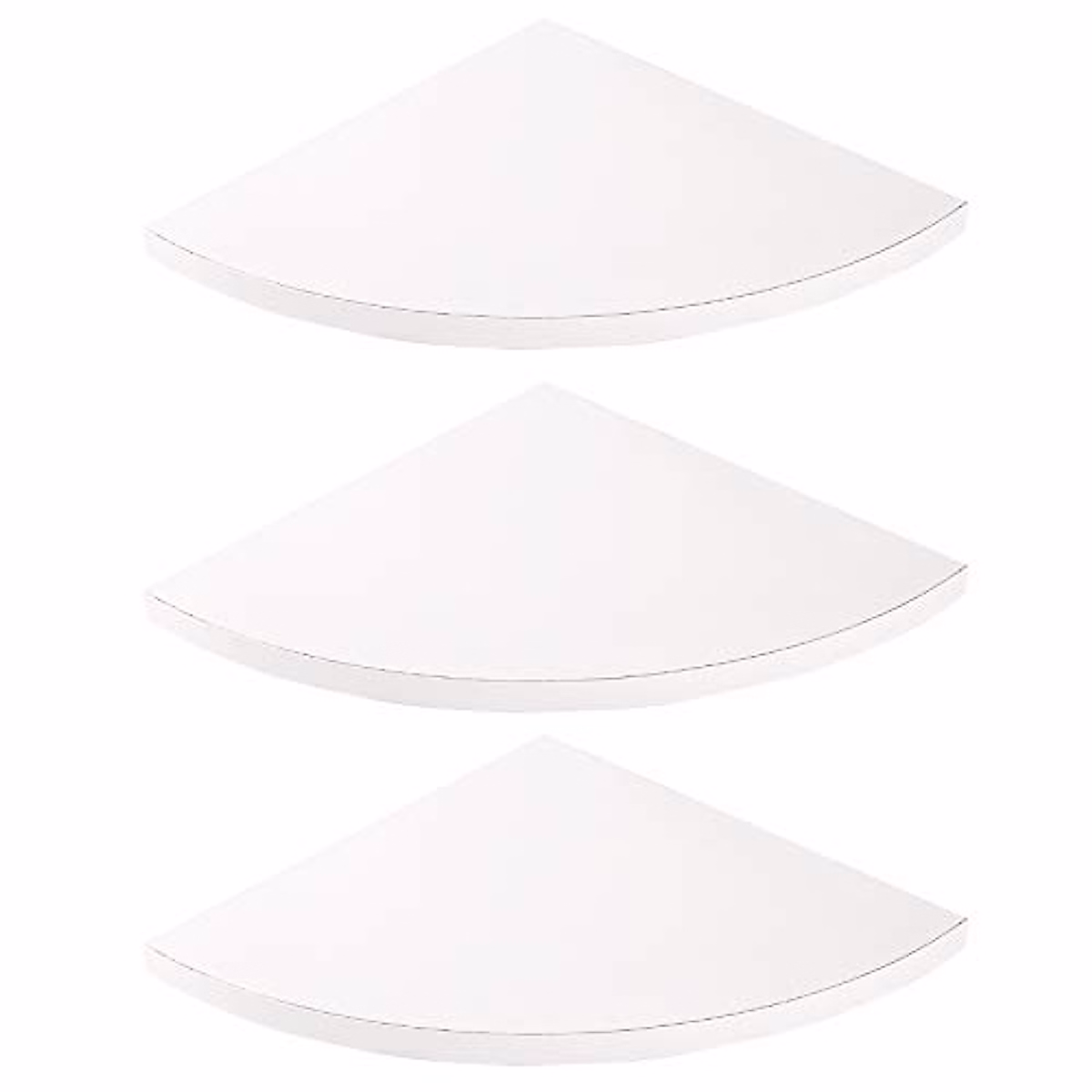 Suwimut Set of 3 Corner Mounting Shelf, Rustic Wood Floating Wall Mounted Storage Shelf with White Finish for Living Room, Bedroom, Bathroom, Kitchen, Office