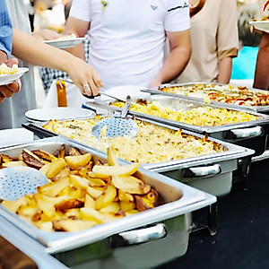 EVGTTI 7 Pack Stainless Steel Chafing Dishes 8 Quart Full Size Chafing Dish Buffet Set Silver Rectangular Catering Chafer Warmer for Buffet Banquet Party Catering Supplies