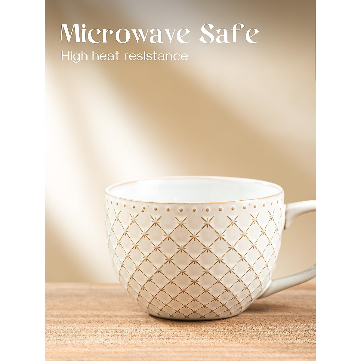 DOWAN 24oz Coffee Mugs, Large Soup Mugs with Handle for Enjoying Coffee, Soup, Ramen and Cereal at Home or in the Office. (Mug set of 4)