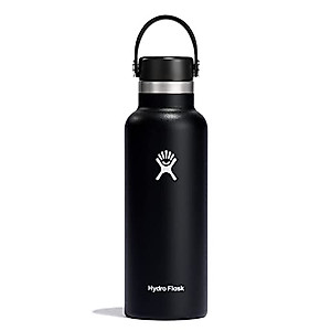 Hydro Flask Aluminum Standard Mouth Bottle with Flex Cap, Black