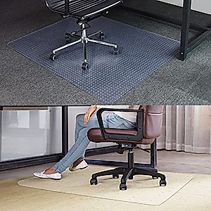 Yescom 60" x 46" Office Desk Chair Mat for Carpets Low Pile Rectangle PVC Floor Protector Studded Back 2.5mm with Lip