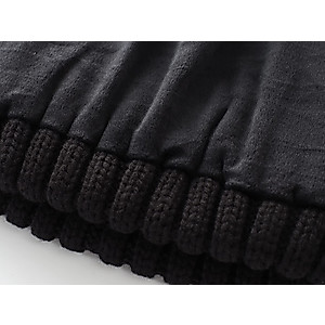 Home Prefer Men's Winter Hats Acrylic Knit Beanie Watch Cap Cold Weather Snow Ski Beanie Hat with Lining Black