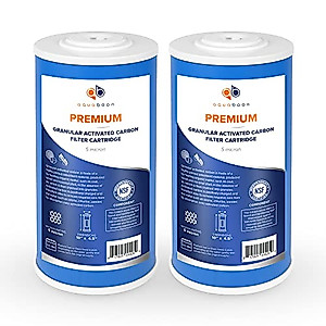 Aquaboon Premium 5 Micron 10" x 4.5" Whole House Coconut Shell Granular Activated Carbon (GAC) Water Filter Replacement Cartridge, 2 Pack