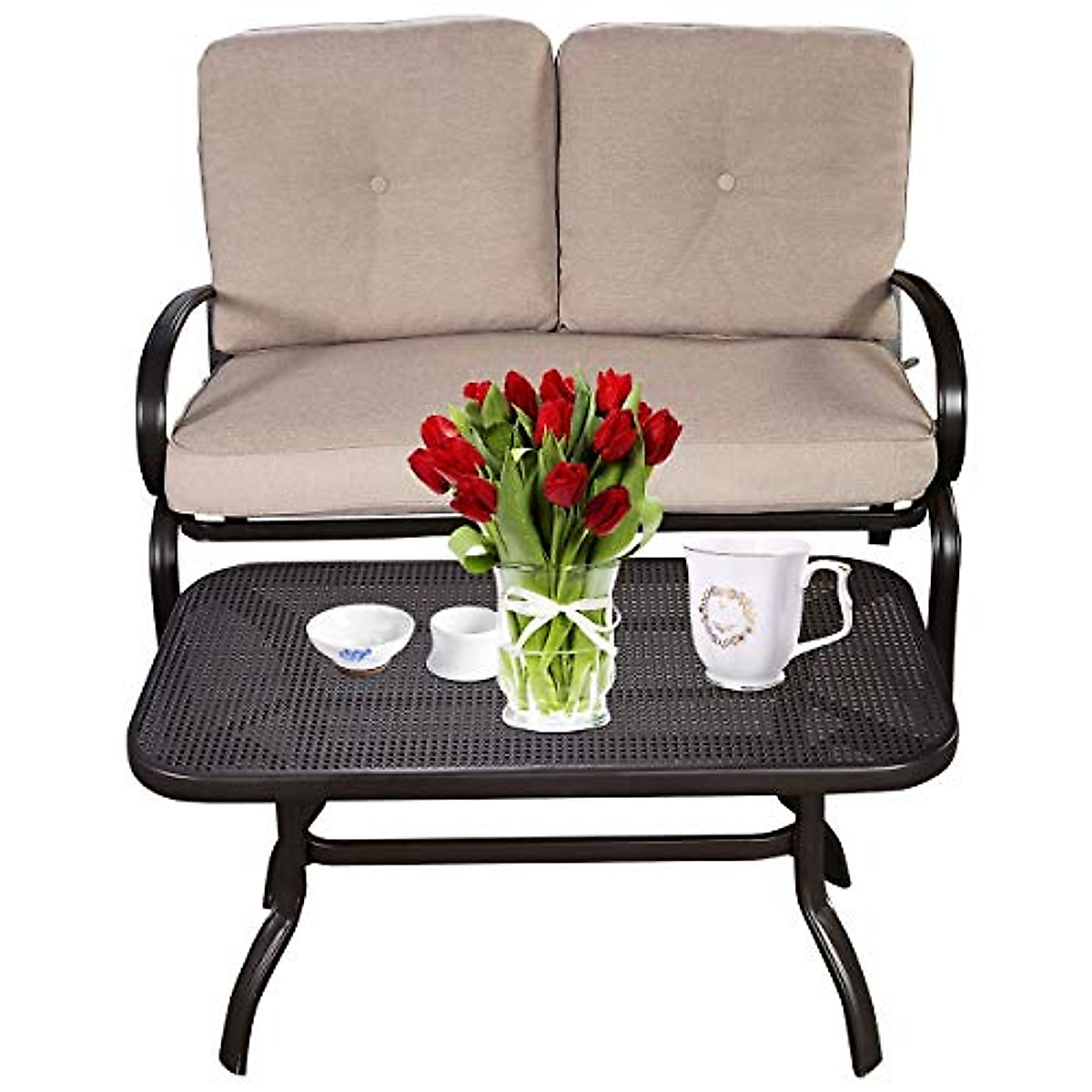 9rit_shop Perfect Patio, Garden, Lawn, Deck, Poolside and Other Outdoors 2 pcs Cushioned Coffee Table Seat