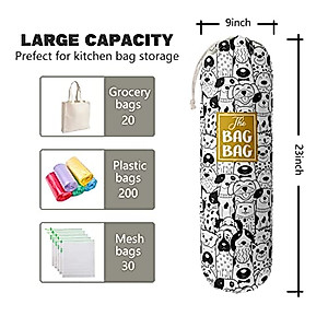 Grocery Bags Holder Organizer For Shopping Bags，Wall Mount Plastic Bags Storage Container Dispensers, Pet Lovers Home Kitchen Gifts For Women, Family, Friends, Dog Mom, Dog Dad