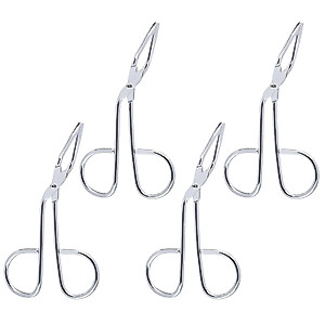 4 Pieces Curved Eyebrow Tweezer Stainless Steel Scissors Handle Tweezer Clip Facial Hair Plucker Eyebrow Remover Brow Shape Grooming Tools by NUOMI for Men and Women, Portable, Silvery