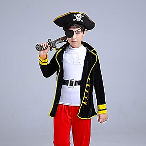SUWOW Eye Patches Pirate Mask Eyepatch for Lazy Eye Black Eye Patch for Glasses Medical Eye Patches for Adults Kids Children for Halloween Christmas Cosplay Pirate Theme Costume