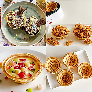 Double Waffle Bowl Maker by StarBlue - White - Make bowl shapes Belgian waffles in minutes | Best for serving ice cream and fruit | Gift ideas 110V 50/60Hz 1200W