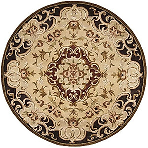 SAFAVIEH Classic Collection 6' Round Gold / Cola CL234B Handmade Traditional Oriental Premium Wool Area Rug