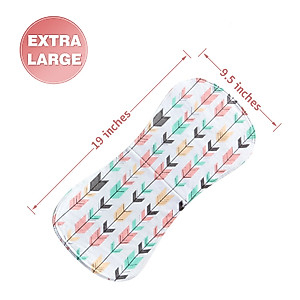 MiiYoung 5-Pack Baby Burp Cloths for Girls, Triple Layer, 100% Organic Cotton, Soft and Absorbent Towels, Burping Rags for Newborns Set (Woodland)