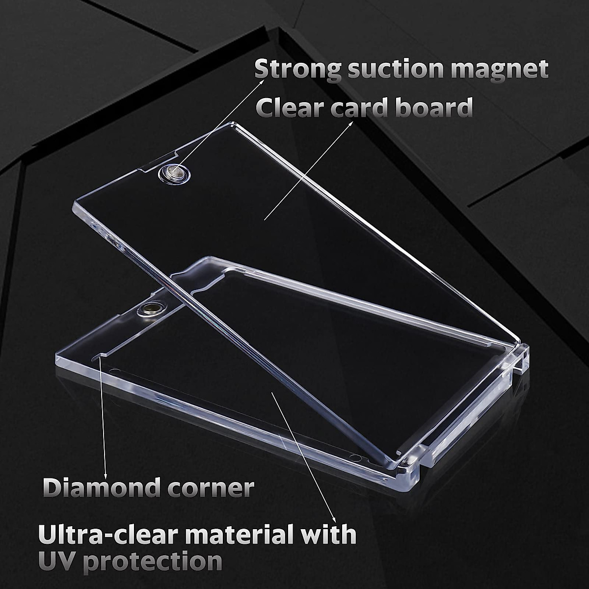 16 ct Magnetic Card Holder for Trading Cards, Baseball Card Protectors 35 pt Trading Card Holder Fit for Standard Cards, MTG Cards, YUGIOH Cards, Sports Cards, Baseball Cards Toploaders