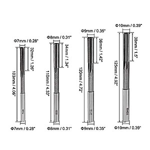 uxcell Chucking Reamer Set Lathe Machine Reamer Straight Flute Milling Cutter High Speed Steel H8 Tolerance (2mm 3mm 4mm 5mm 6mm 7mm 8mm 9mm 10mm) 9pcs