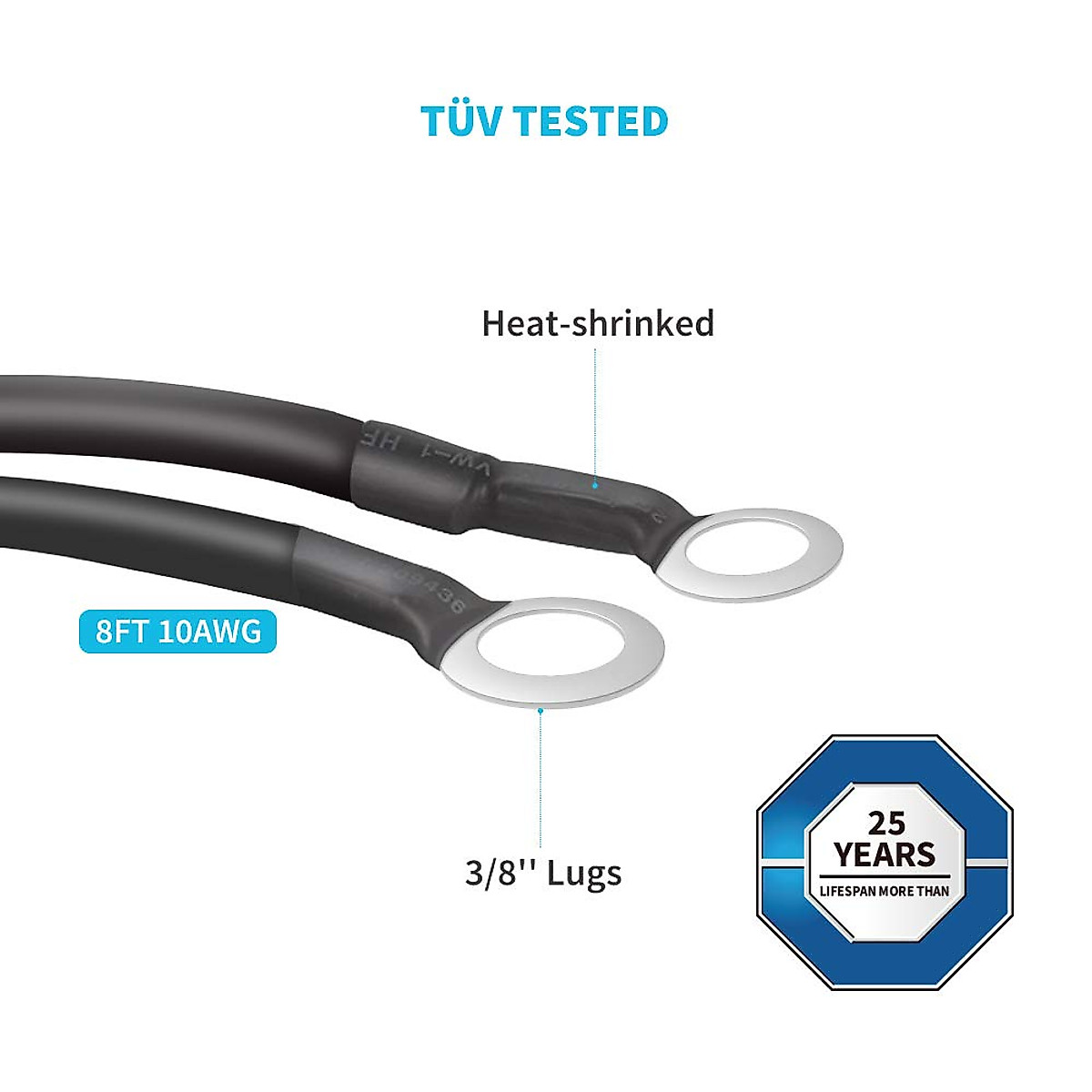 Renogy Accessory 200W Solar Panel Systems w/ 8Ft Tray Cable, 20Ft 10 AWG Adaptor Kit, Two Set Z Bracket, Y Branch Connector